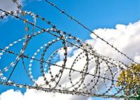 China Powder Coated 900mm Coil Diameter Razor Barbed Wire For Prison / Airport for sale