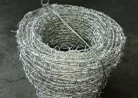 China Hot Dip Galvanized Iron Barbed Wire 3.4mm For Farm Fencing /  Protection for sale