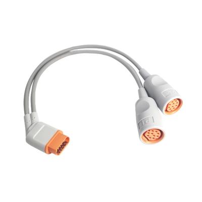 China Compatible Drager-Siemens Y-Cable Adapter 16 To 10 Pin IBP Adapter Cable B3042-04 for sale