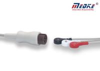 China Flexible 12pin 3 Leadwires Compatible  Biolight ECG Patient Cable for sale