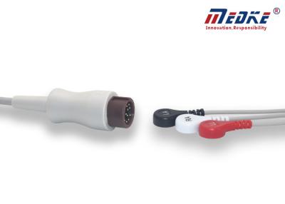 China Flexible 12pin 3 Leadwires Compatible  Biolight ECG Patient Cable for sale