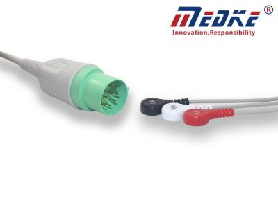 China TPU Jacket Nihon Kohden Round 11pin TEC-552 ECG Patient Cable for sale