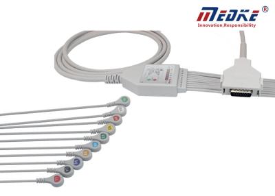 China Fukuda Denshi Fixed Snap 15Pin FX101 AHA EKG Machine Cable for sale