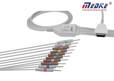 China Burdick  compatible EKG Cable with 10 leads AHA Fixed Needle 007704 012-0844-01 for sale