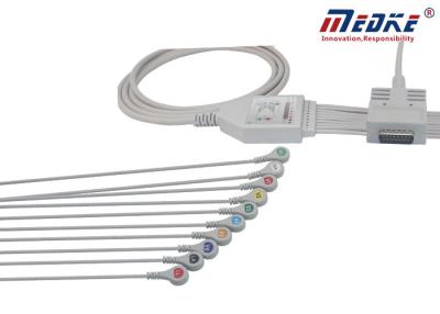 China Burdick 10 Lead Shielded EKG Cable Fixed Snap AHA 012-0700-00 for sale