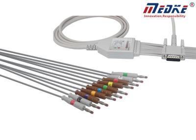 China undetachable HP EKG Cable With 10 Leadwires AHA M3702C Banana pin for sale