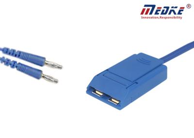 China PVC  Blue 4.0 Banana Plug Patient Return Diathermy Electrode Pad Cable for sale