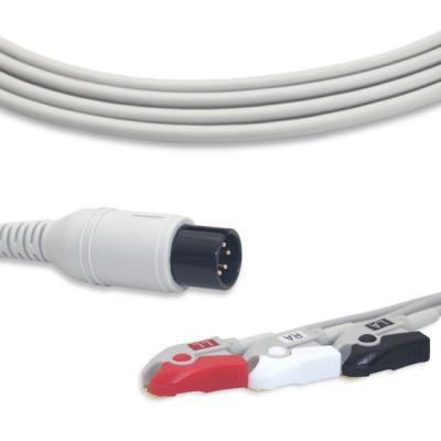 China G3140P AHA ECG Trunk Cable 3 Lead Fixed Pinch CN101A Connector for sale
