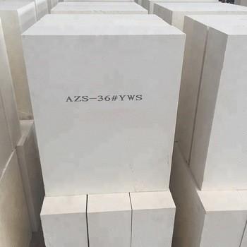 China White Fused Cast AZS Brick Refractory for Glass Furnace Standard SiO2 Content 33 36 41 for sale