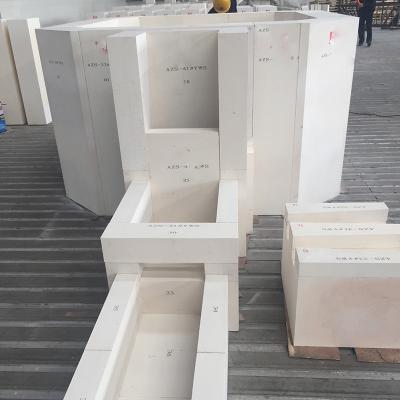 China 0.002% CrO Content Zhengzhou Tin Bath Bottom Brick for Float Glass Furnace Production for sale
