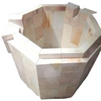 China Colored Glass Kiln Refractory Block Metering Spout with Heat Baffles and Plunger Feeder for sale