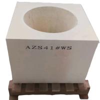 China Creamy White Fused Casting AZSWS41 Burner Block for Glass Kiln Long-Lasting Durability for sale