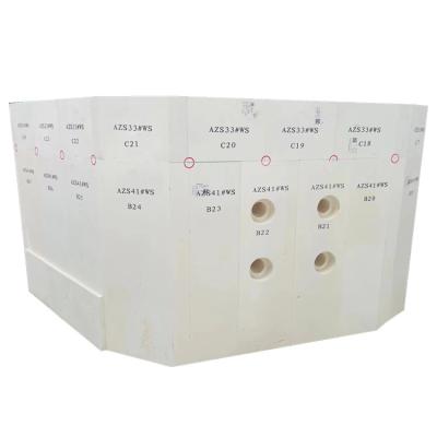 China High Zircon Content Fused Zirconia Corundum Brick for Pharmaceutical Glass Electric Furnace for sale