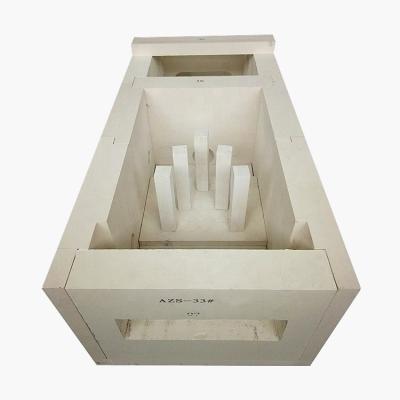 China Zirconium Corundum Bricks Refractory Fused Cast AZS Bricks for Glass Melting Furnace for sale