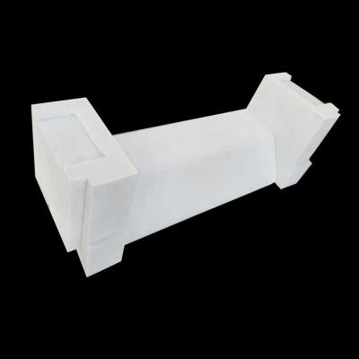 China 2% Apparent Porosity Fused Alumina Block for Glass Kiln Lip Stone Brick High Purity for sale