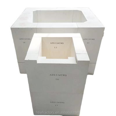 China Electrofused Zirconium Corundum Brick AZS Brick For Glass Furnace High Durability for sale