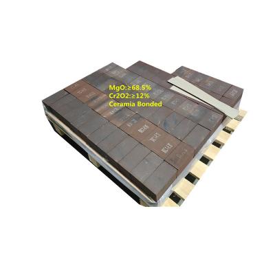 China 22% Apparent Porosity And RUL Of 1550 AOD Furnace Refractory Bricks Made Of Magnesite Chrome Material For Heat Transfer for sale