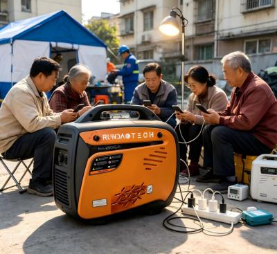 China H4450iE-K 3.5 kW Rated Power Silent Inverter Gasoline Generator with 70.3 dBA Noise Level and 9 L Fuel Tank for sale