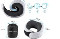 China Memory Foam Eye Mask and Neck Rest Cushion Set Portable Cooling U Design Travel Pillow for sale