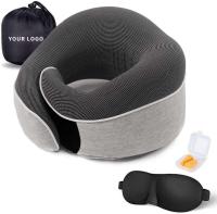 China Memory Foam Eye Mask and Neck Rest Cushion Set Portable Cooling U Design Travel Pillow for sale
