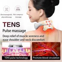 China 0.5 kg Customized Travel Smart Wireless U Shaped Electric Neck And Shoulder Massager With Heating Patch for sale
