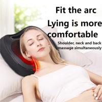 China Electric Deep Shiatsu Neck Shoulder Back Massage Pillow with Rolling Kneading Heat 8W Massager for sale