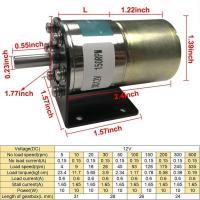 China 37mm Diameter Gearbox Large Torque Reduction Motor Durable for Long Time 12V 150rpm for sale