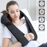 China Professional Modern Design Dc 12v Pu Leather Smart Shoulder Neck Massager Timing Control for sale