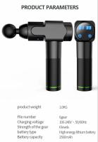 China Handle Vibrating Tissue Fascia Muscle Massage Gun 6 Massage Heads for Relaxing Muscles for sale