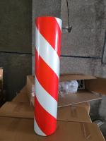 China Commercial Glassbead Type PET Reflective Sheeting Vinyl Red 10cm / White 7.5cm Stripes for sale
