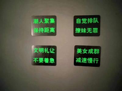 China Eco-solvent Printing Marine Photoluminescent Imo Symbols Safety Signs Glow In The Dark 2-4 Hours For Marine Signs for sale