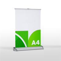 China 100% Aluminium Portable Retractable Mini A3 A4 Table Roll Up Banner Stand / Mini Desktop Rollup Stand Displays for sale