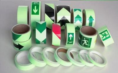 China Temperature Range -40 To 80 photoluminescent vinyl Stickers with Yellow Green/green color for sale