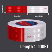 China Prismatic Grade ECE R104 DOT-C2 Conspicuity Red/White Reflective Tape Sticker For Vehicle Trailer Truck for sale