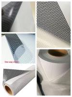 China 40% transmittance Self adhesive perforated vinyl (one way vision) 140mic/140gsm for window application for sale