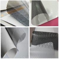 China 40% transmittance Self adhesive perforated vinyl (one way vision) 140mic/140gsm for window application for sale