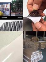 China 40% transmittance Self adhesive perforated vinyl (one way vision) 140mic/140gsm for window application for sale