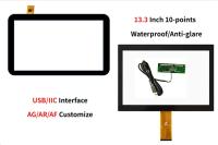 China 13.3 Inch Capacitive Touch Screen Panel Black High Sensitivity 10 Point Multi Touch for Smart Home Industrial for sale