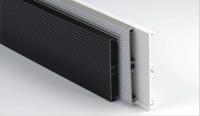 China Aluminum Foil Brushed Black Pvc Skirting Plastic Kitchen Cabinet Plinth for sale
