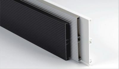 China Aluminum Foil Brushed Black Pvc Skirting Plastic Kitchen Cabinet Plinth for sale