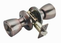 China Brushed Metal Stainless Steel Spherical Door Knob Cylinder Lock with 3 Keys - Household Privacy & Passage Hardware for sale