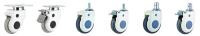 China Medical Caster Hospital Bed Wheel 5 Inch Double Long Lever Central Control 125mm 120kg for sale