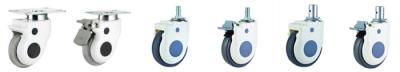 China Medical Caster Hospital Bed Wheel 5 Inch Double Long Lever Central Control 125mm 120kg for sale