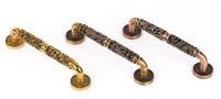 China Furniture Hardware Light Luxury Floral Openwork Pattern 24K Gold Plated for sale