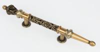 China Vintage Floral Openwork 24K Gold Plated Cabinet Pull Handle Zinc Alloy 128mm for sale