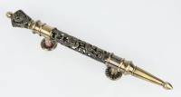 China Vintage Floral Openwork Kitchen Cabinet Pull Handle 24K Gold Plated Zinc Bronze 128mm for sale