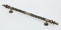 China Modern Light Luxury Hollow Flower 24K Gold Plated Zinc Alloy Furniture Pull Handle 128mm for sale