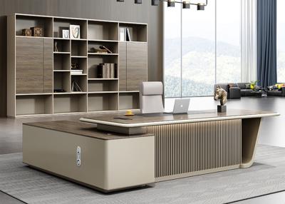 China Luxury Office Desk with Drawer 30mm Melamine Top Metal Legs Modular Sizes for sale