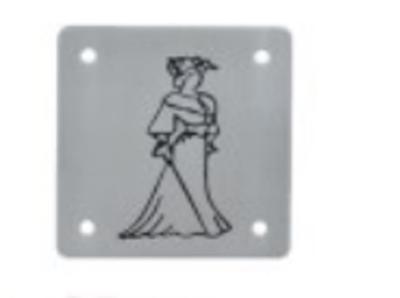 China Custom Stainless Steel 304 Acrylic Restroom Sign Light Door Number Plates for Toilet WC for sale