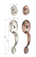 China Classic Hexagonal Door Handle Yellow Bronze Split Body Wood Door Lock 25x57mm Faceplate for sale